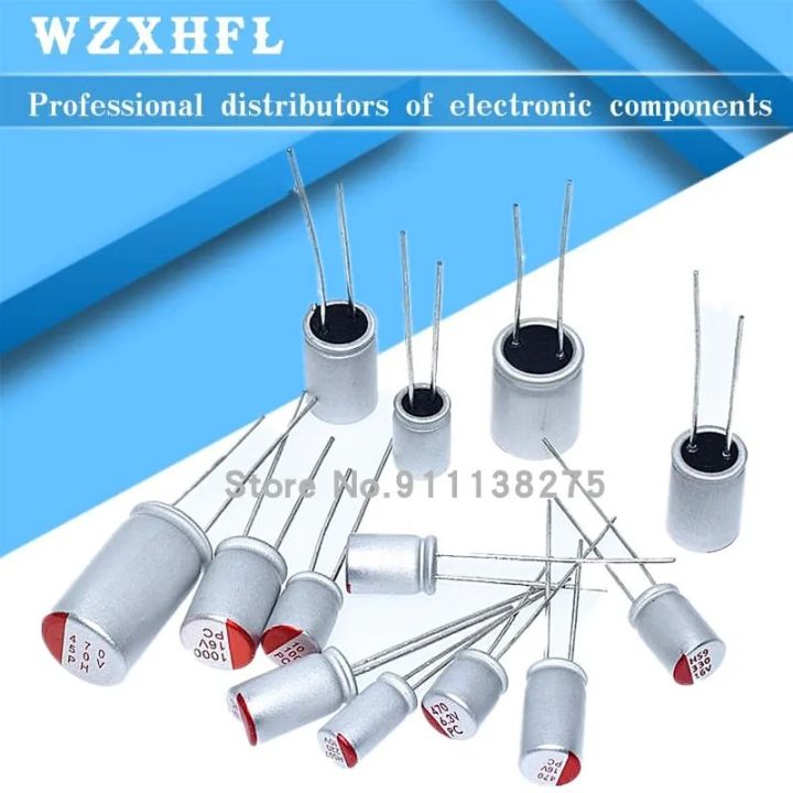 10Pcs DIP Solid Electrolytic Capacitor 25V 35V 50V 63V 100V 10UF 47UF 100UF 220UF 270UF 330UF ...