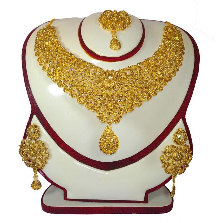 Gold Plated Necklaces Earrings & Tikly Jewellery Sets For Women | Daraz ...