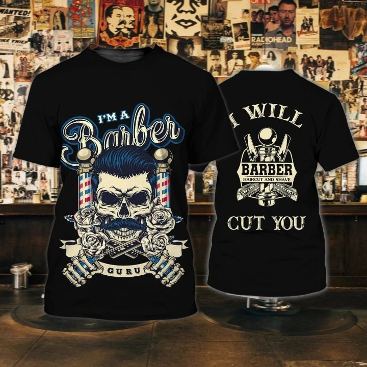 Barber Shop Shirts Men T Shirts 3D Printing Custom Man's Clothing O ...