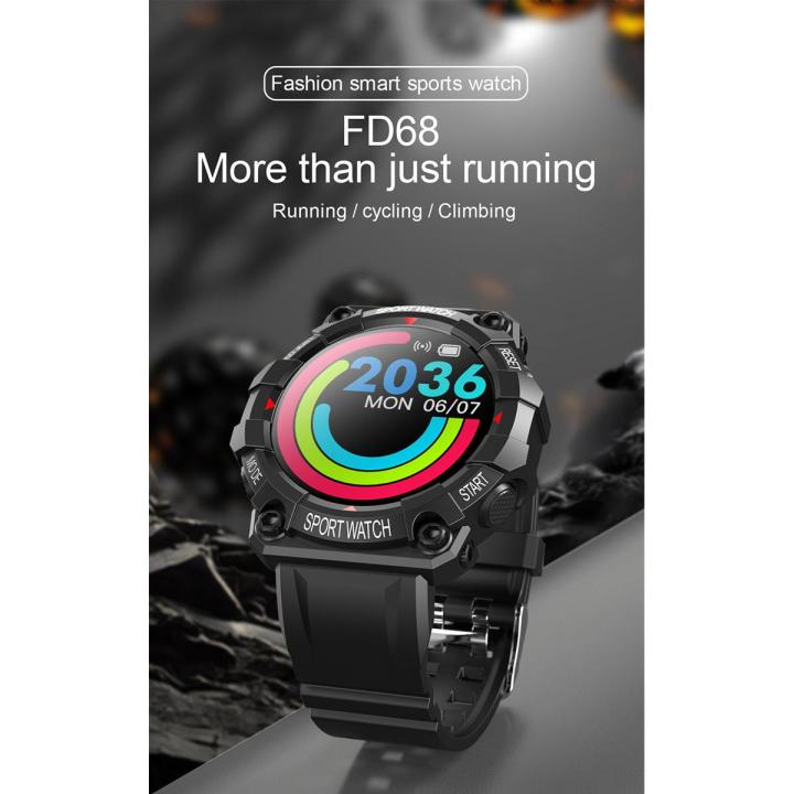Fd68 স্মার্ট ওয়াচ রঙের স্ক্রিন হার্ট রেট রক্তচাপ ঘুমের পর্যবেক্ষণ তথ্য রিমাইন্ডার স্পোর্টস ...