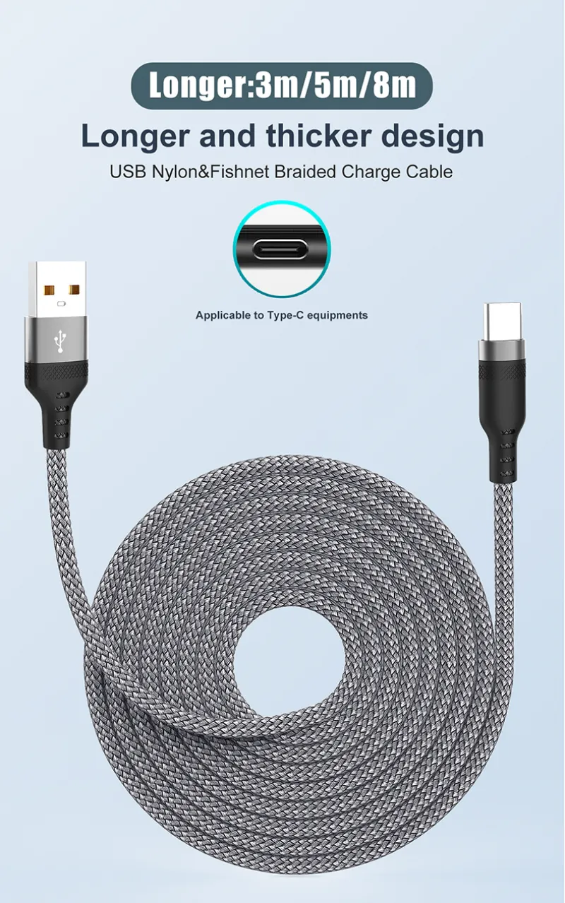 TYPE C Extended data cable 8m/5m Samsung Huawei Xiaomi Switch Sony PS5 ...