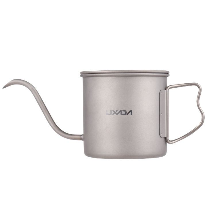 Lixada 400ml Titanium Coffee Pour Over Kettle Coffee Mini Tea Water ...