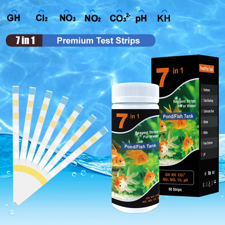 7in1 Aquarium Testing Kit for Fish Tank Freshwater Saltwater Pond Test ...