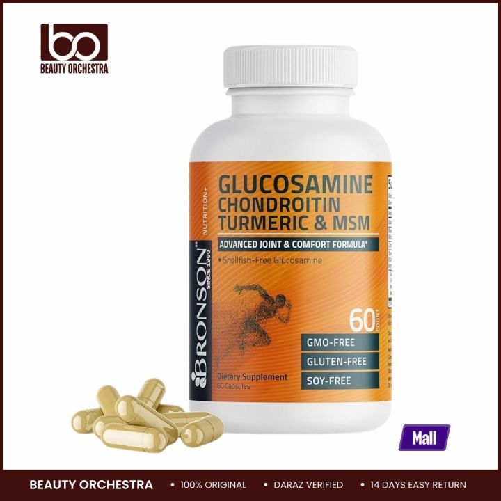 Bronson Glucosamine Chondroitin Turmeric & MSM Advanced Joint & Cartilage Formula, Supports ...