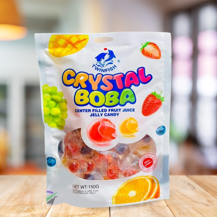 Twinfish Crystal Boba Jelly Candy Gula-Gula Sweets Buah-Buahan 150g ...