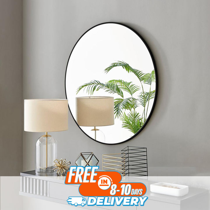Modern Luxury Large Round Wall Mirror Vanity Decorative 3D Mirrored ...