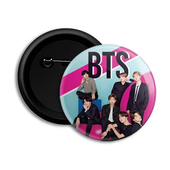 2 pcs Bts Tinplate Brooch Pin Badge | Daraz.com.bd