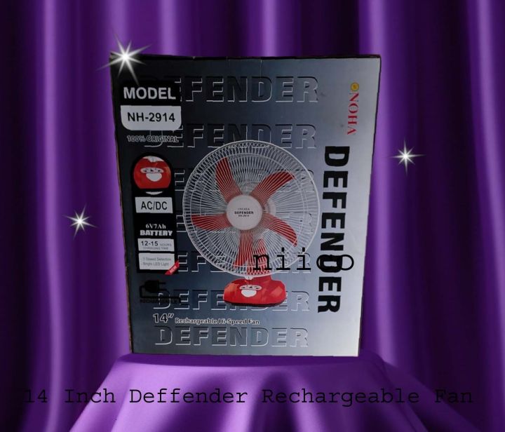 Ultimate Rechargeable Fan Defender Multi-Function 14" Fan Model NOHA ...