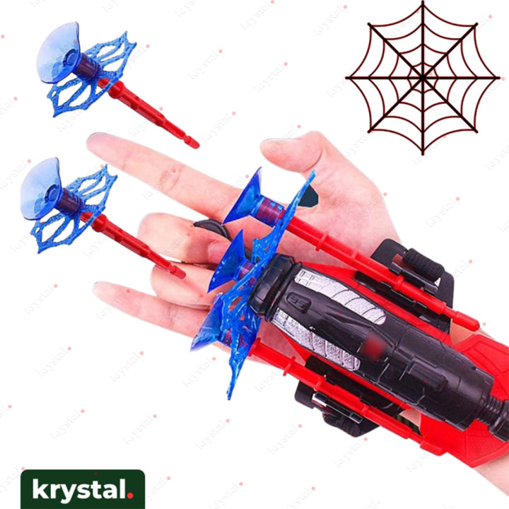 【Krystal】Spider Web Launcher Glove Toy | Safe Suction Darts | Long ...