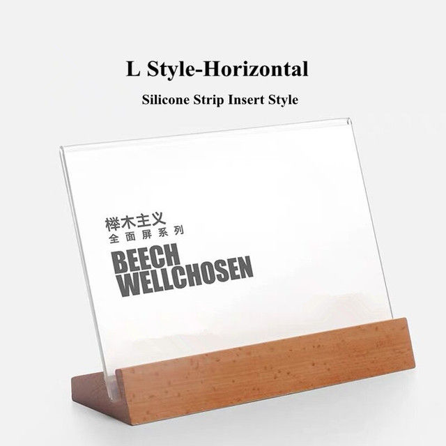 A6 Table Top Acrylic Sign Holder Display Stand Double Sided, Bottom ...