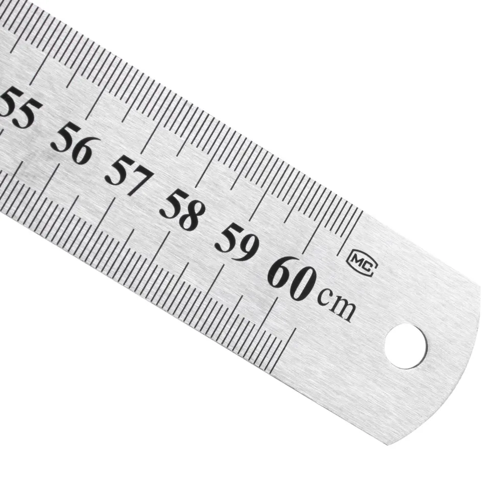 Stainless Steel Double Side Measuring Straight Edge Ruler 60cm 24
