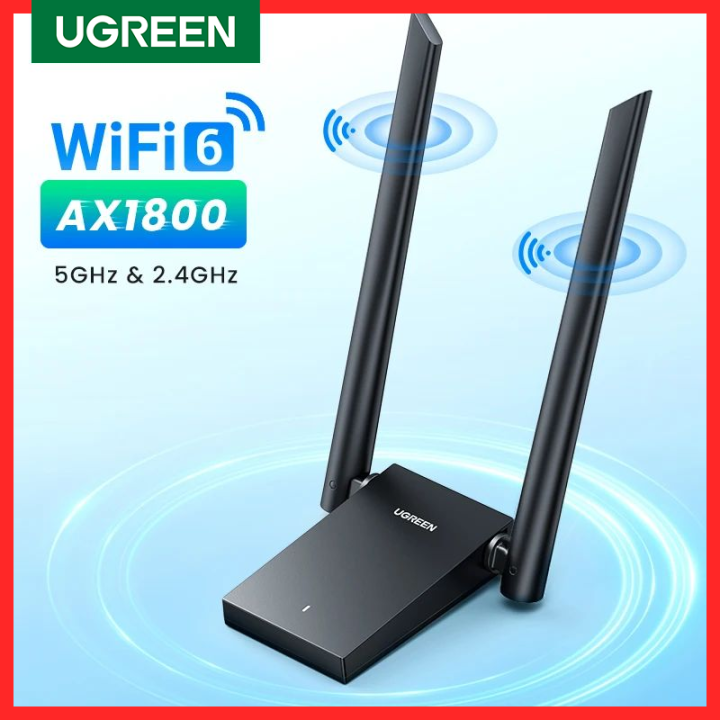 UGREEN WiFi Adapter AX1800 WiFi6 USB3.0 5G 2.4G Dual-Antenna USB WiFi for PC Laptop Wifi Antenna ...