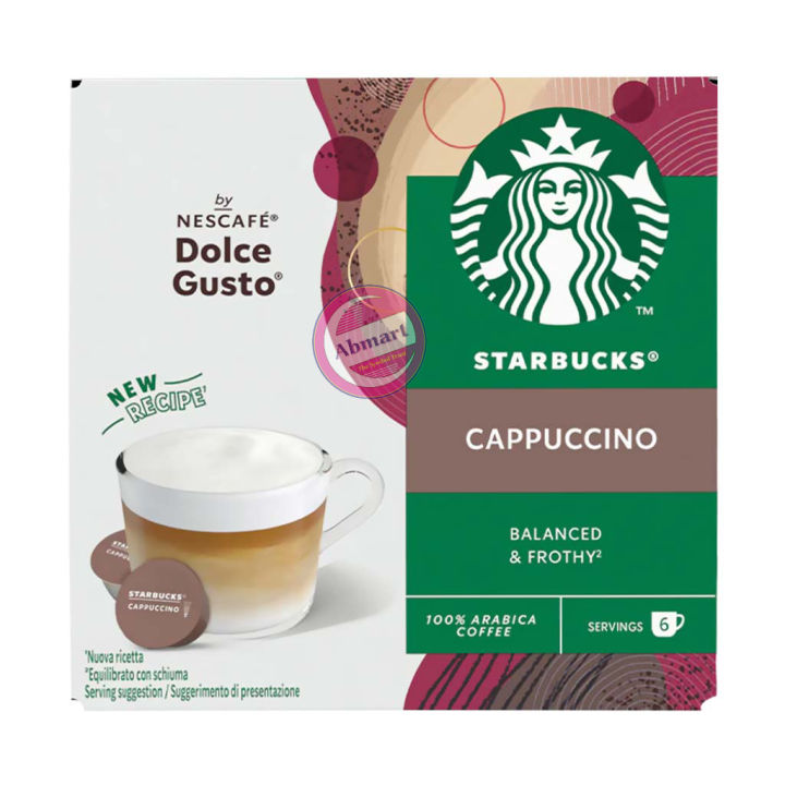 Starbucks Cappuccino Balanced & Frothy by Nescafe Dolce Gusto, Coffee ...