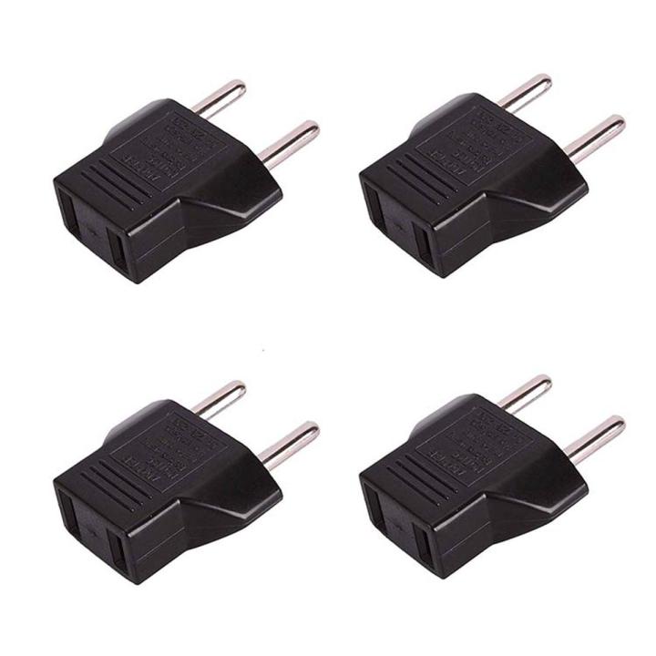 US to Flat Pin To Eu 2 Round Pin Plug socket Adapter USA to Euro wall ...