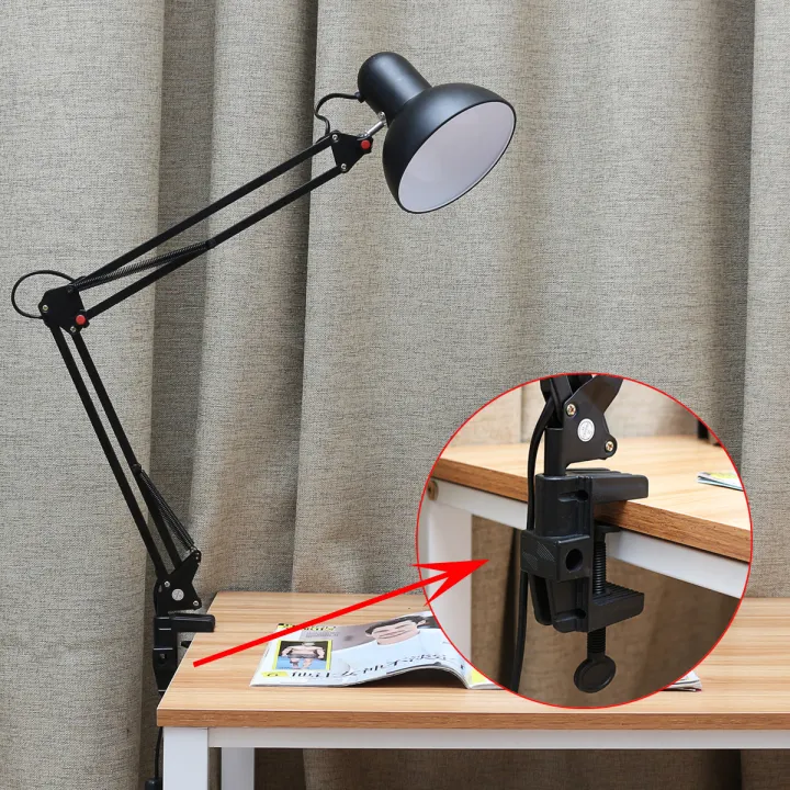 Durable Black Flexible Swing Arm Clamp Mount Lamp Office Studio Home ...