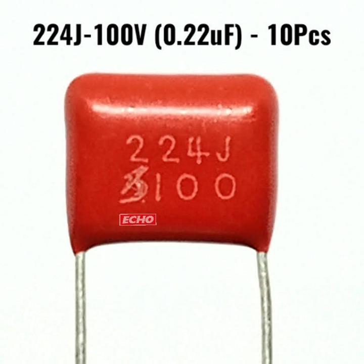 224J-100V (0.22uf) Metallized Polyseter Film Capacitor 4x6x9mm -10pcs ...