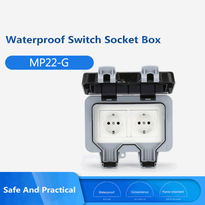 IP66 Outdoor Waterproof Switch Plug Socket Box with Indicator Light ...
