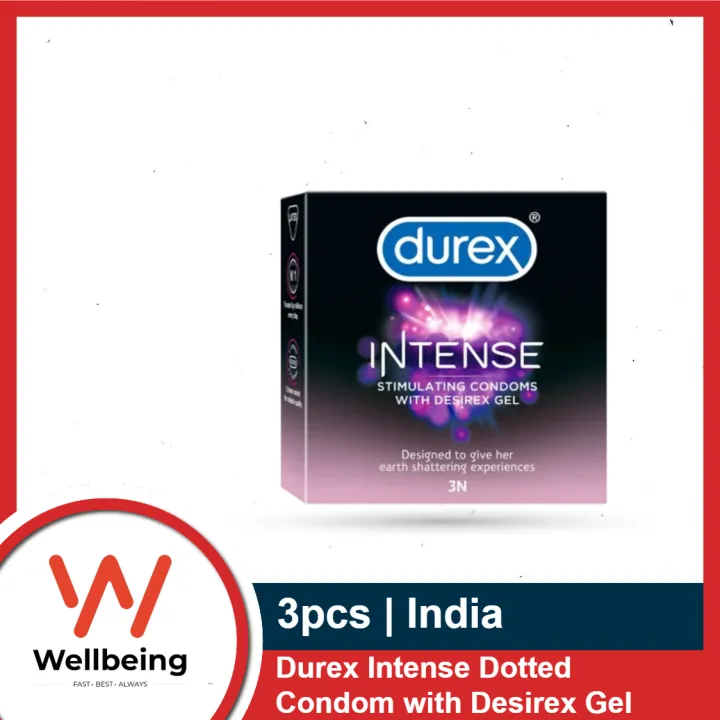 Durex Intense Dotted Condom for Men with Desirex Gel 3pcs Pack | India ...