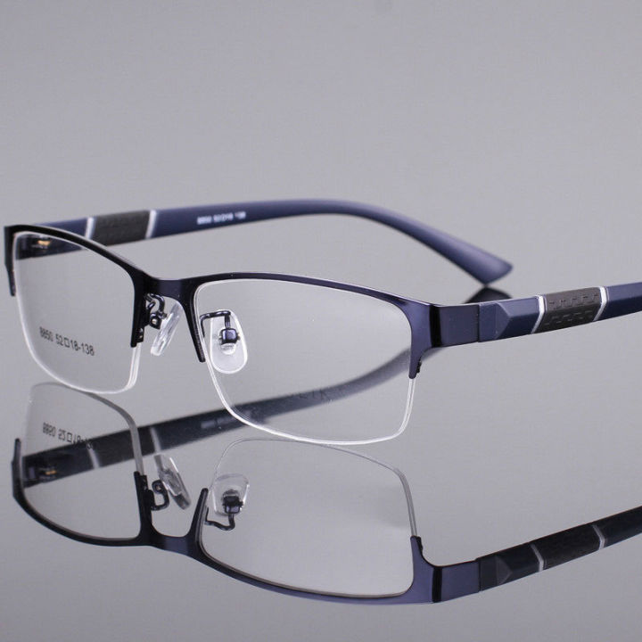 Myopia Glasses Anti-Blue Light Business Semi-Rimless Finished Casual ...