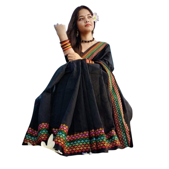 Exclusive Design Black Noyontara Plus Par Tangail Tat Saree for Women ...