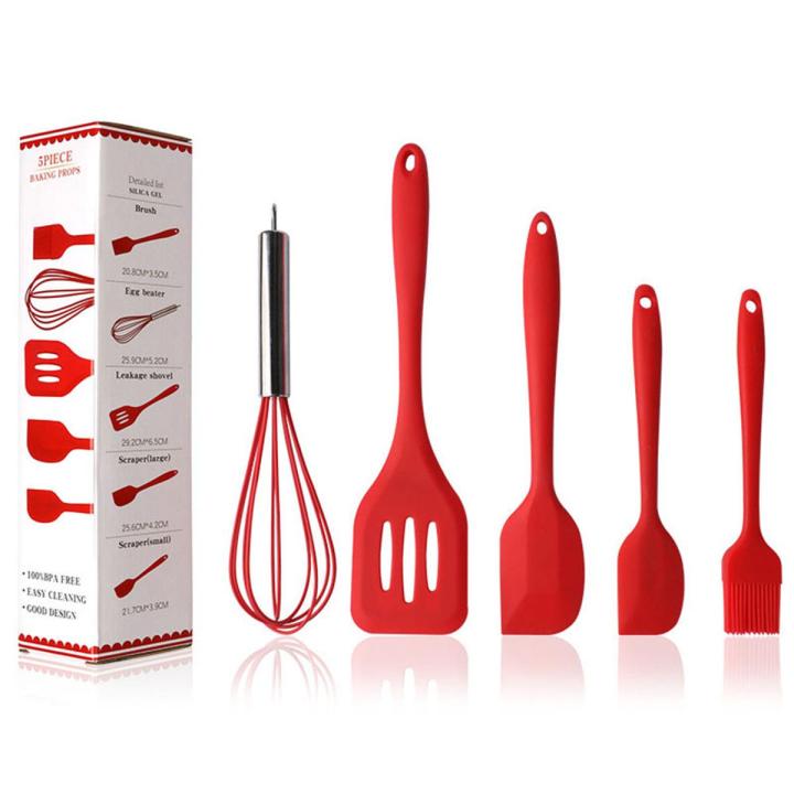5pcs silicone baking spoon set. | Daraz.com.bd