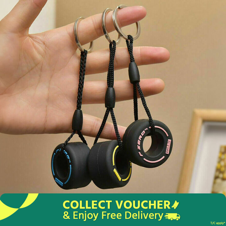 01 Pcs F1 Racing Car Rubber Tire Keychain Key ring Gift Mini Souvenir ...