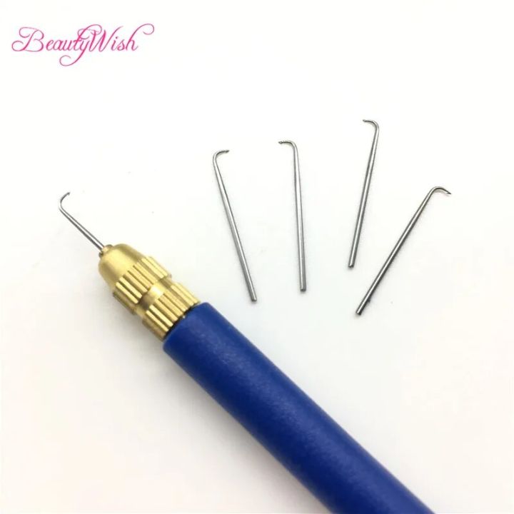 3 Size Korean Ventilating Needles(1-2,2-3,3-4) +1 Plastic Holder Repair ...