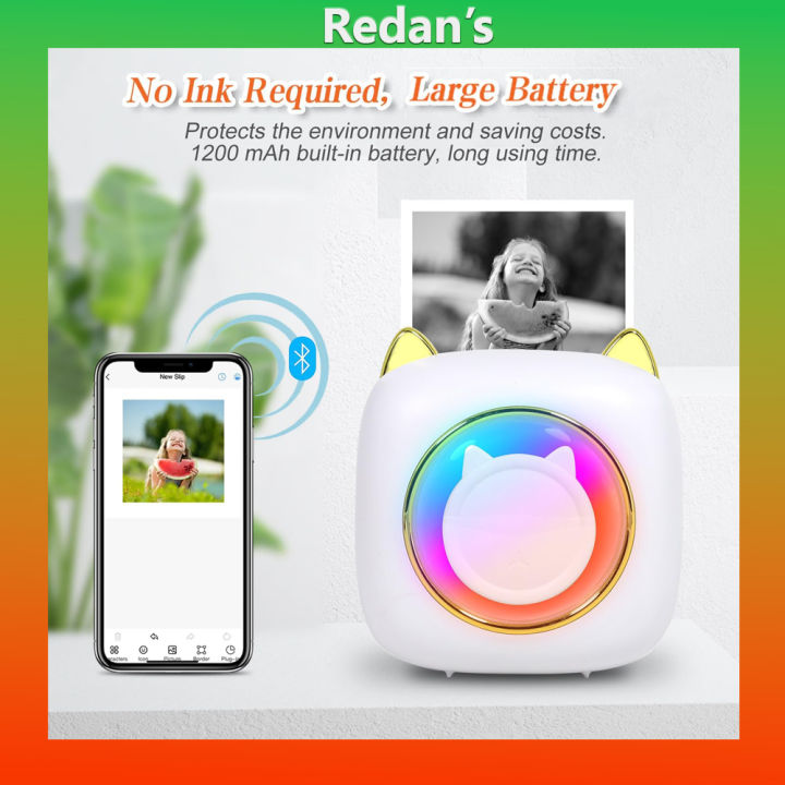 Mini Thermal Pocket Printer, C23 RGB Cute Thermal Bluetooth Pocket ...