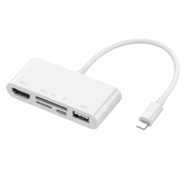 New- 75215 5 in 1 8 Pin to HDMI + SD Card Slot + TF Card Slot + USB + 8 ...
