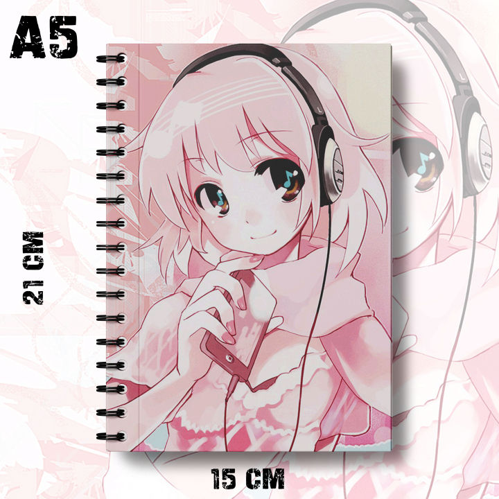 Notebook Cute Anime Musician Girl Design Writing Pad K412 K416 A5 ...