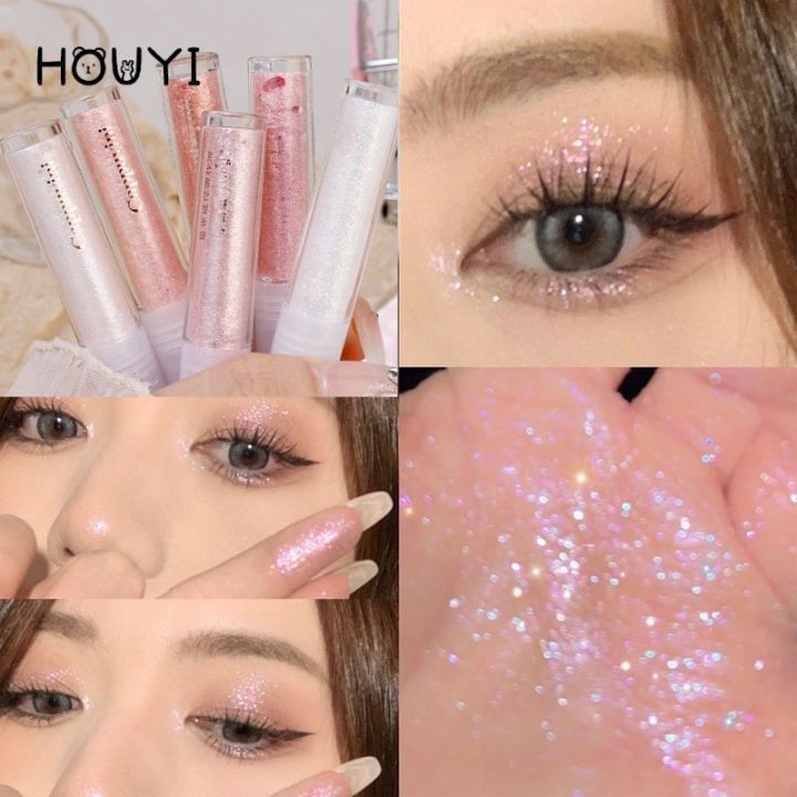 Shine Liquid Eye Shadow Pearlescent Glitter Highlighter 6 Colors Liquid ...