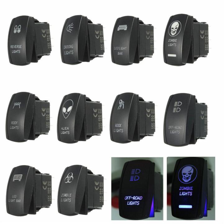 12V 20A Bar Tools DIY ARB Carling 5-pin Push Rocker Toggle Switch Blue ...