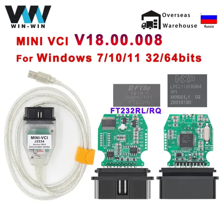 mini vci For Toyota TIS Techstream V18.00.008 minivci FTDI For J2534 ...
