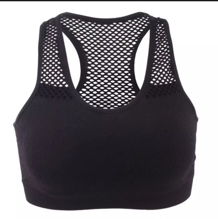 Women Bra Yoga Bra Mesh Hollow Out Breathable Fitness Shockproof Quick ...