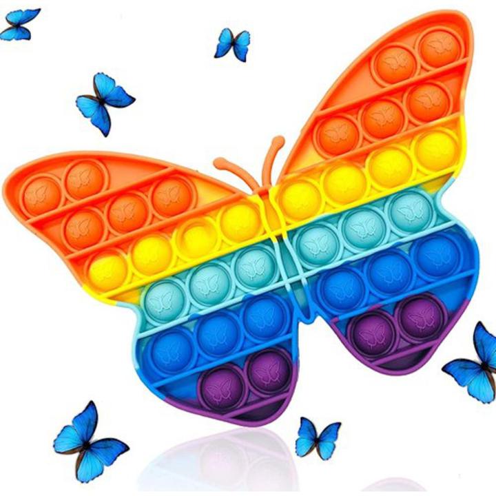 Rainbow Colour Pop it Push Pop Bubble Fidget Sensory Silicone Puzzle ...