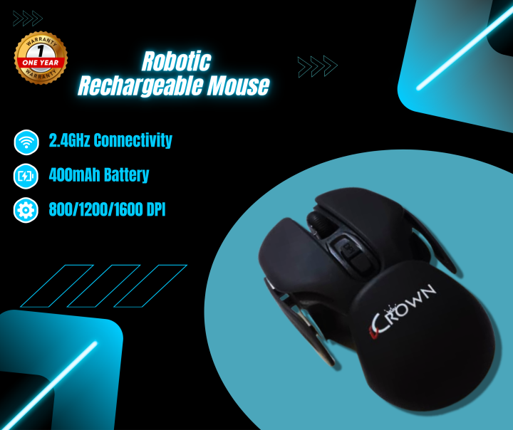 i-Crown Robotics Wireless Rechargable Mouse | Daraz.com.bd