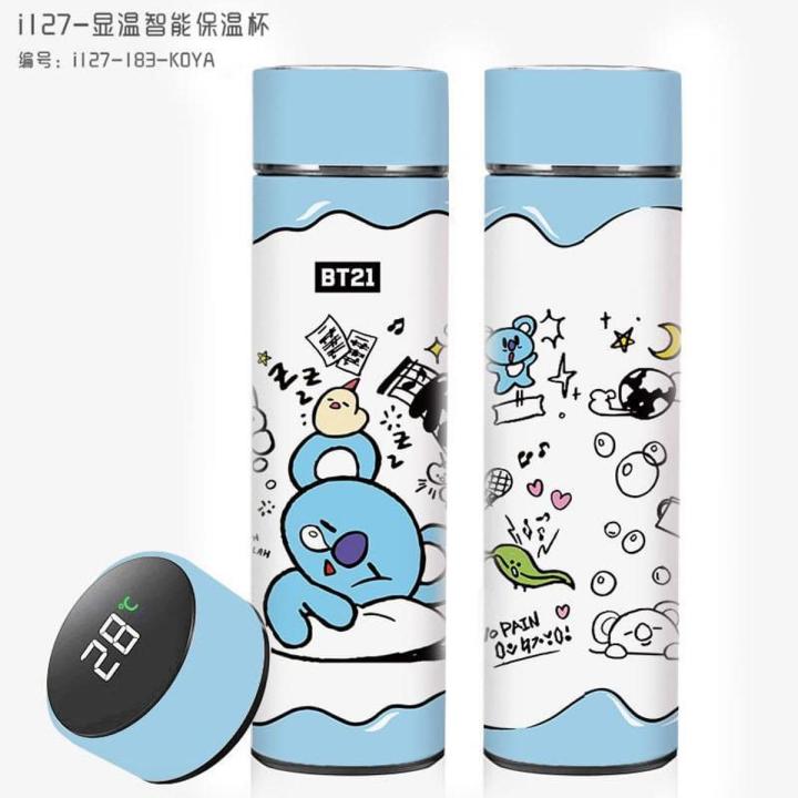 K-POP BTS BT21 Stainless Steel Bottle Intelligent Temperature ...