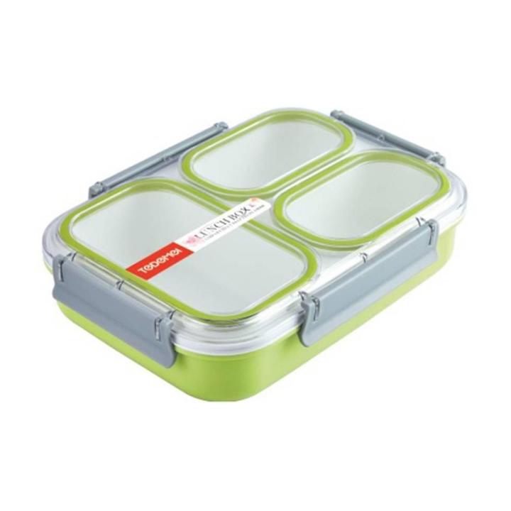 Tuelip Plastic Grid Lunch Box With 3 in 1 Slots Leak Proof Durable ...