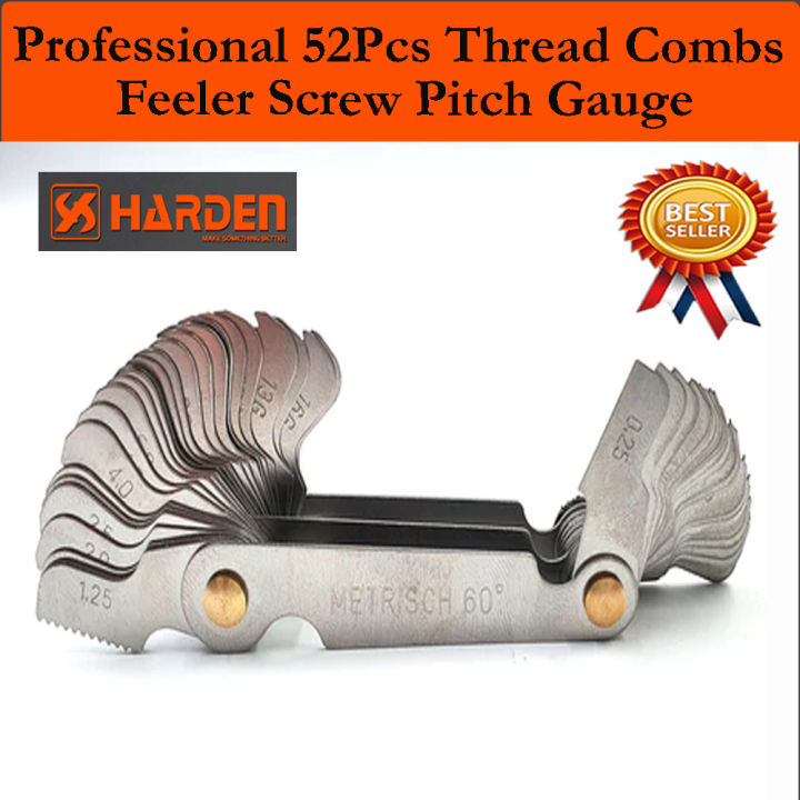 Harden 52pcs Measuring Gauge Pitch 60 Metric 55 Imperial Witworth ...