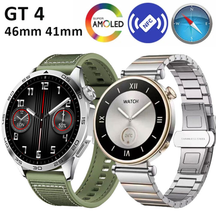 2024 New For Huawei GT 4 Smartwatch Men Women AMOLED NFC Compass Clock ...