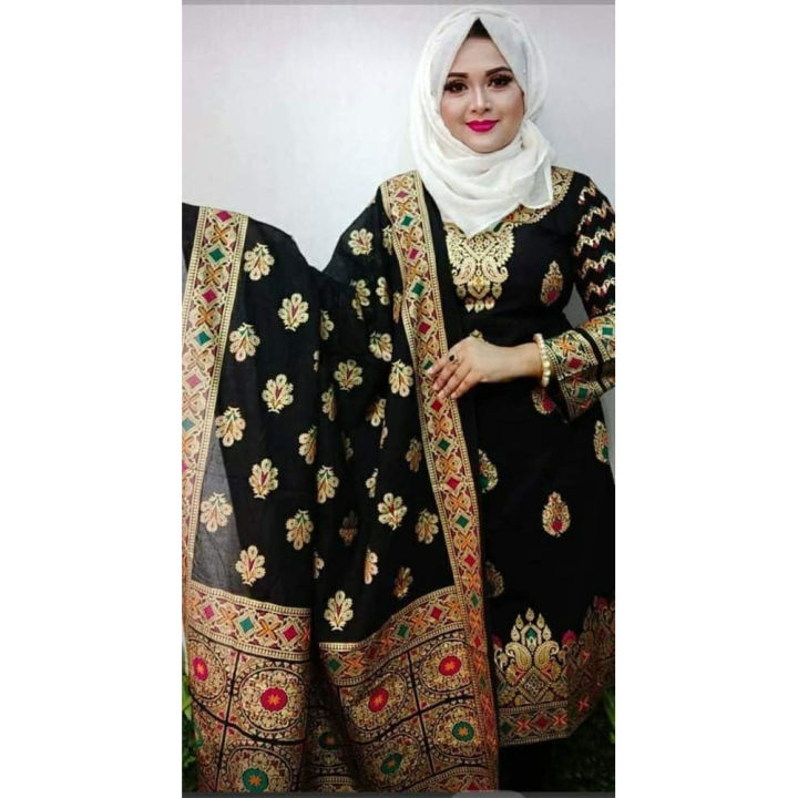 Latest Collection Screen Print Cotton Three Piece 3PC, Jama, Orna ...