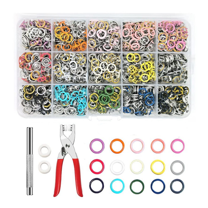 300 Sets Ring Snap Button Kit Stainless Steel Snap Button Metal Snaps ...