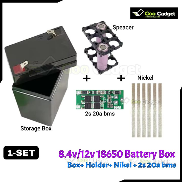 18650 Battery Pack Kit (8.4V / 12.6V) with Storage Box + Spacer ...