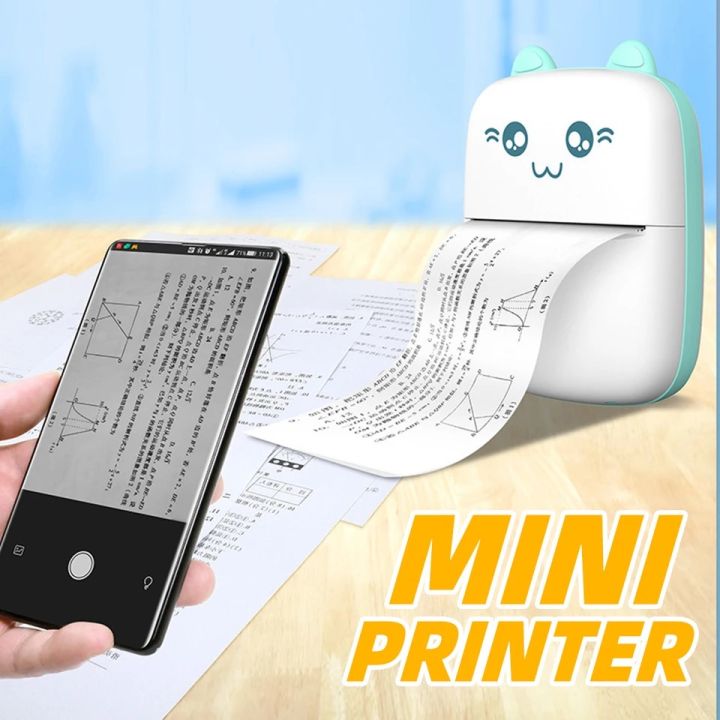 Portable Thermal Mini Printer Label Sticker Mini Photo Printer Mobile ...