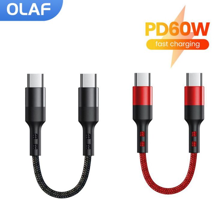 0.3M Short Cable PD 60W Type C Cable USB C TO USB C Fast Charging Data ...