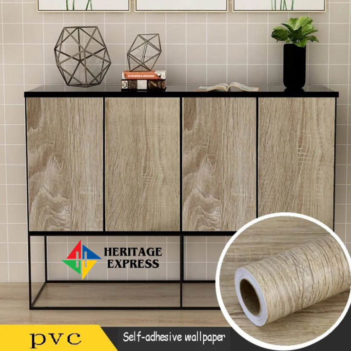 Heritage Express New Elegant Wood Grain PVC Wall Sticker 4x2 ft ...