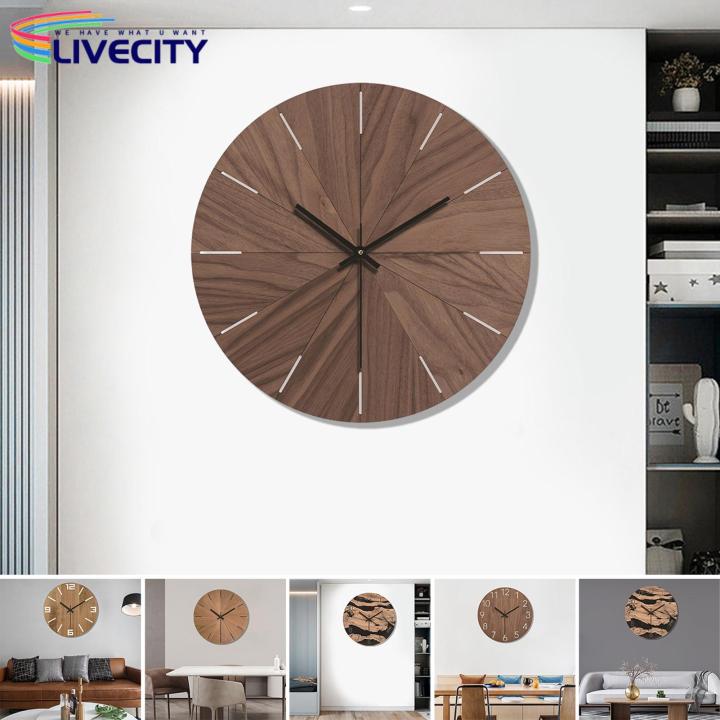 Rustic Wood Wall Clock Vintage Rustic Silent Wall Clock 12 Inch Wood ...