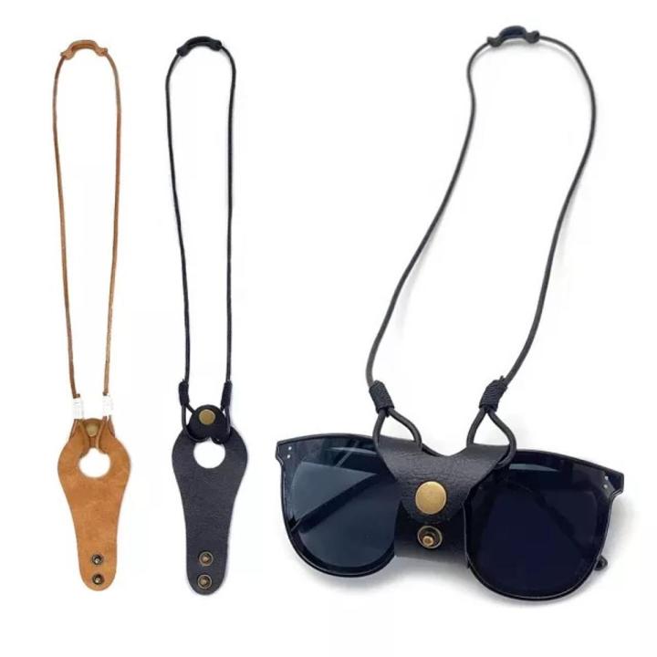 Eyewear case Hanging Neck Sunglasses Spectacle Leather case for men and ...