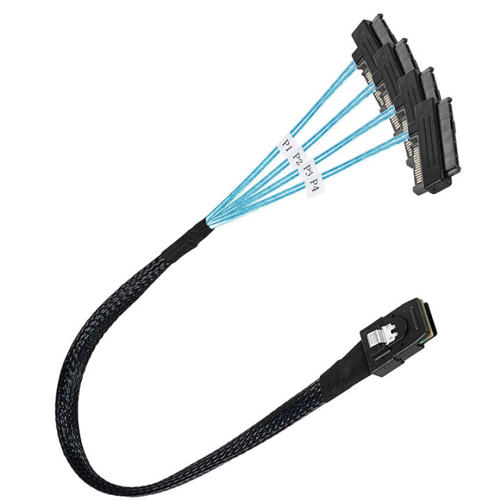 Mini SAS 36 Pin SFF8087 To 4 SAS 29 Pin SFF8482 Cable Connectors with 15 Pin SATA Power ...