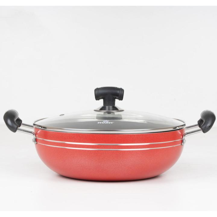 NOAH Nonstick Kadhai / Karai / Pot - 24.5 cm - Red | Daraz.com.bd